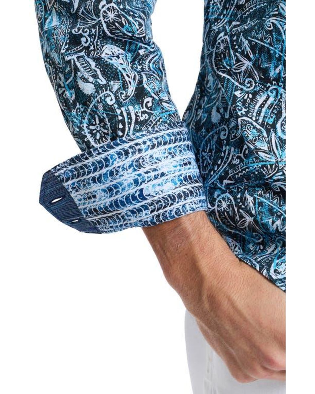 Robert Graham Atwell Long Sleeve Cotton Button-Up Shirt in Blue for Men ...