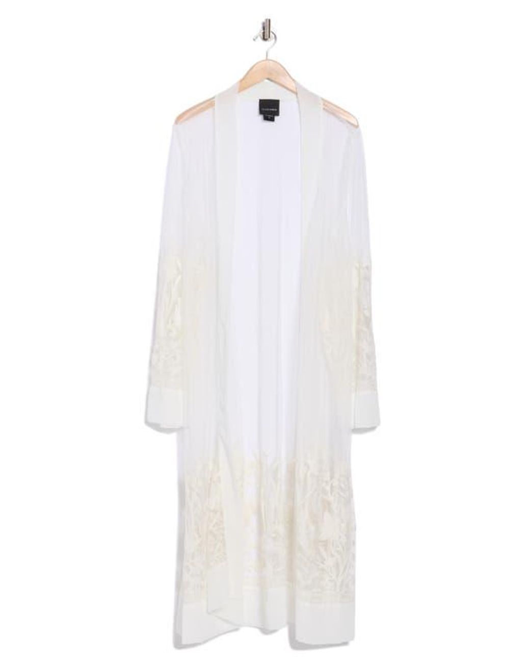 Forgotten Grace Embroidered Long Sleeve Mesh Duster in White | Lyst