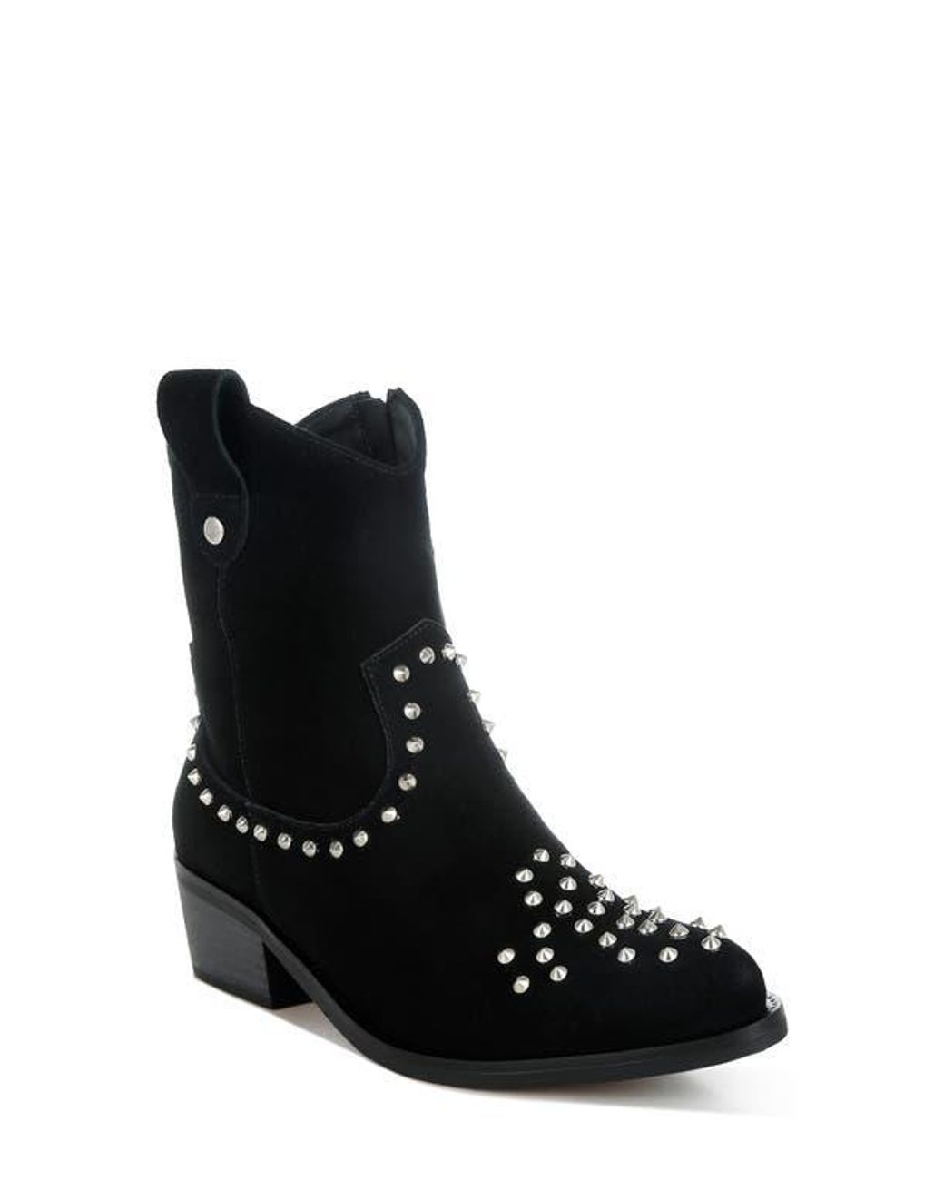 Rag & Co Hira Stud Western Boot in Black | Lyst