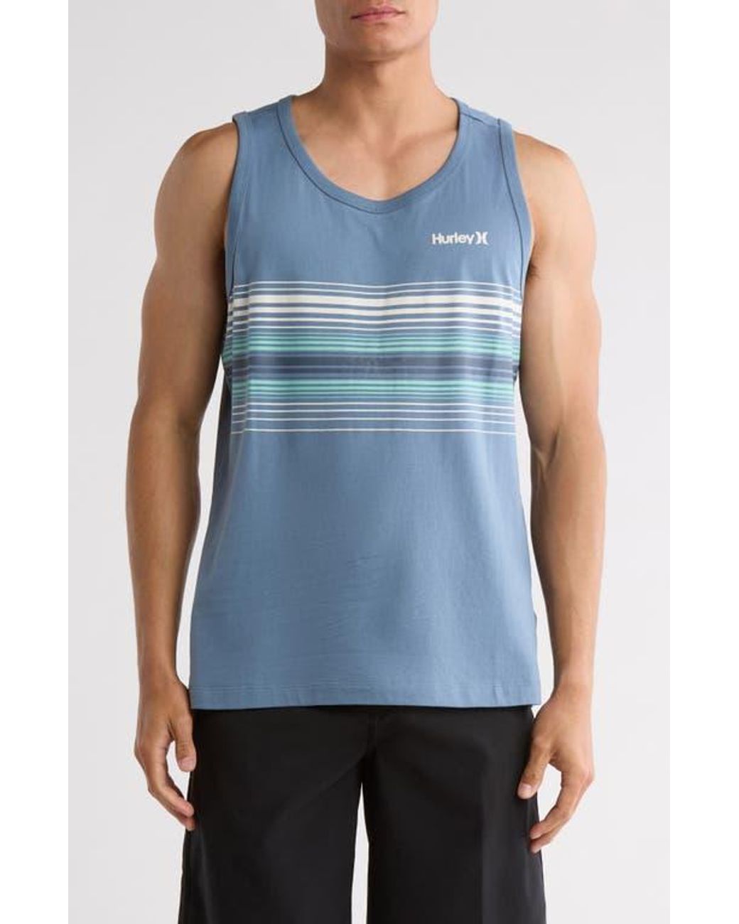 Hurley The Lineup Stripe Tank in Blue for Men | Lyst