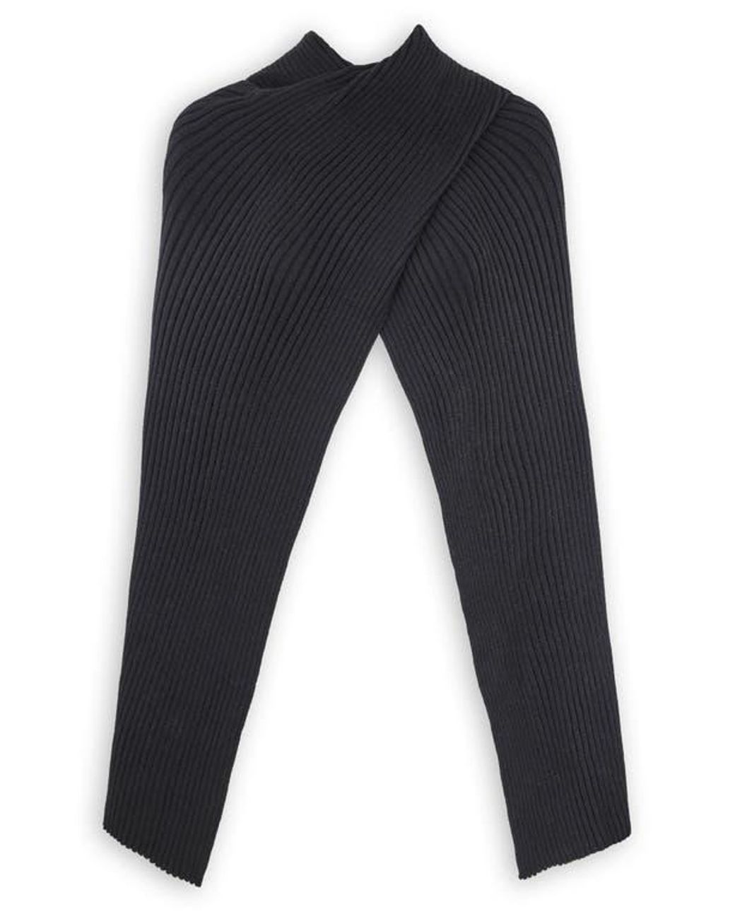 Saachi Drape Rib Wrap in Black | Lyst