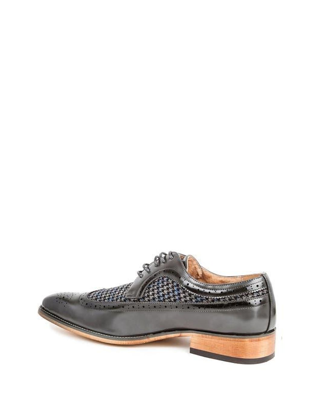 Gino Vitale Houndstooth Wingtip Derby in White for Men | Lyst