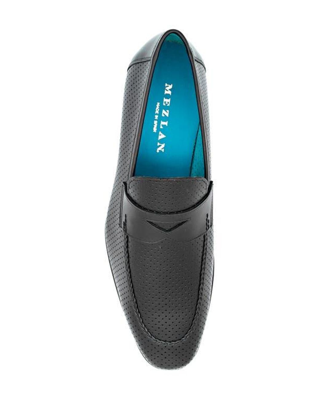 Mezlan Cueva Perforated Penny Loafer in Gray for Men | Lyst