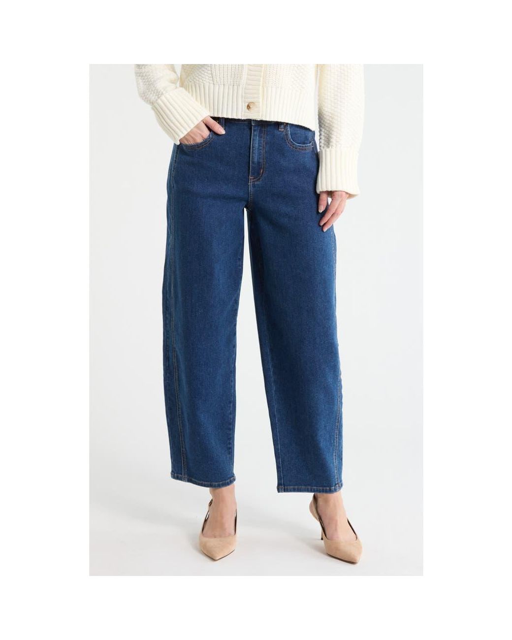 Vigoss Barrel Leg Jeans in Blue | Lyst