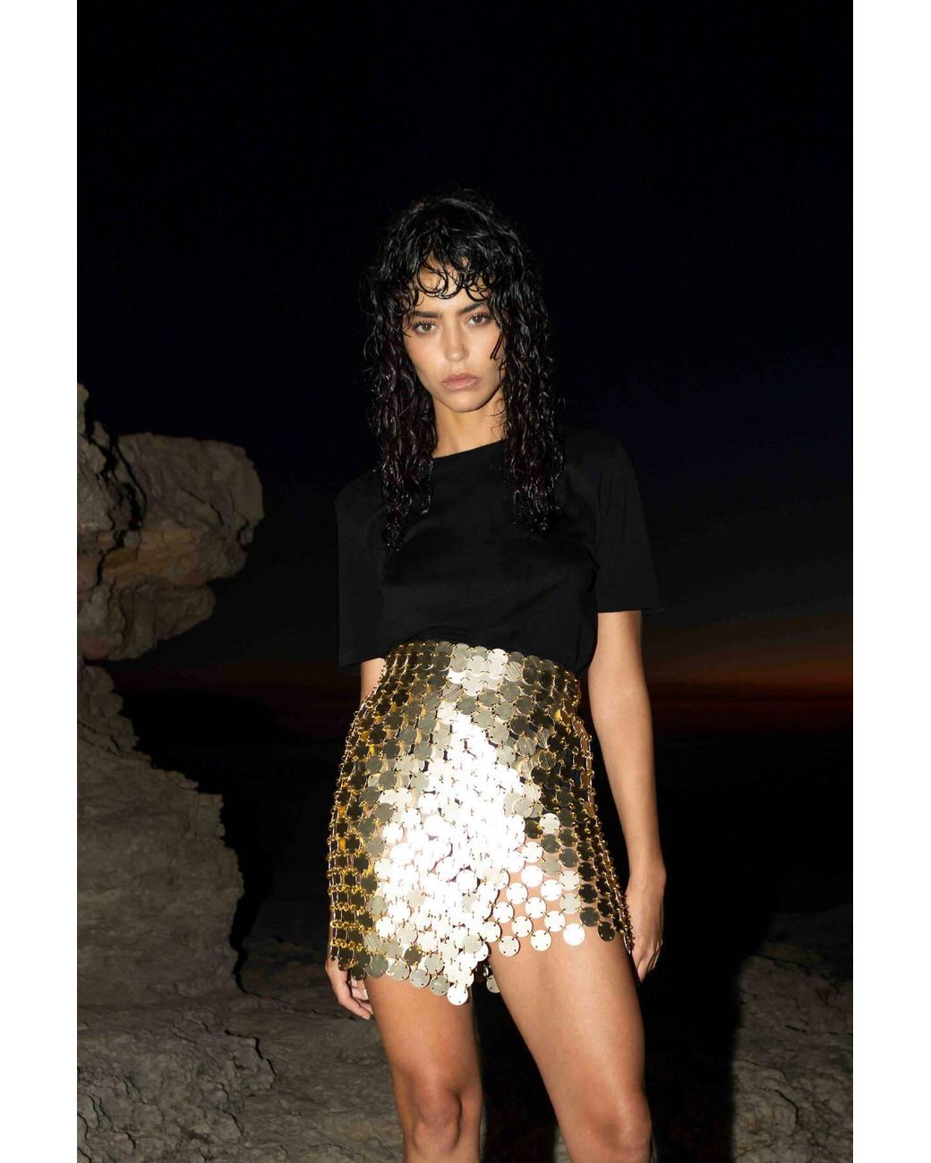 Isabel Moore Stella Skirt Gold in Black | Lyst