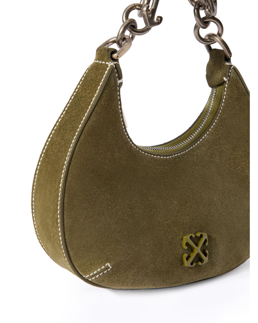 Off-White c/o Virgil Abloh Hemisphere Suede Bag in Green | Lyst UK