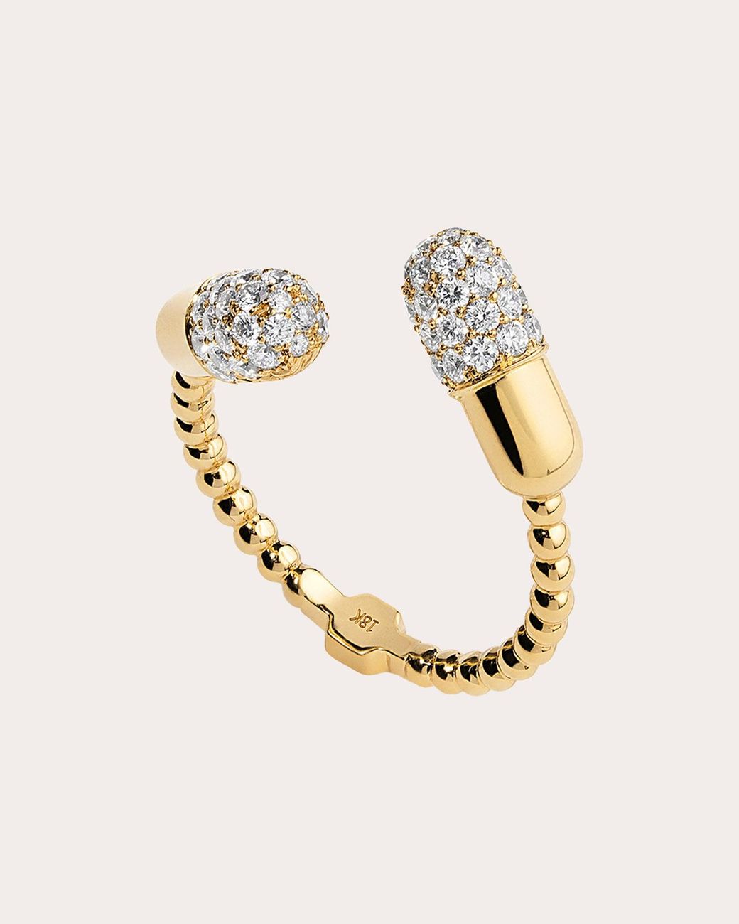 Elior Diamond & 18K Double Pill Pavé Ring in Metallic | Lyst