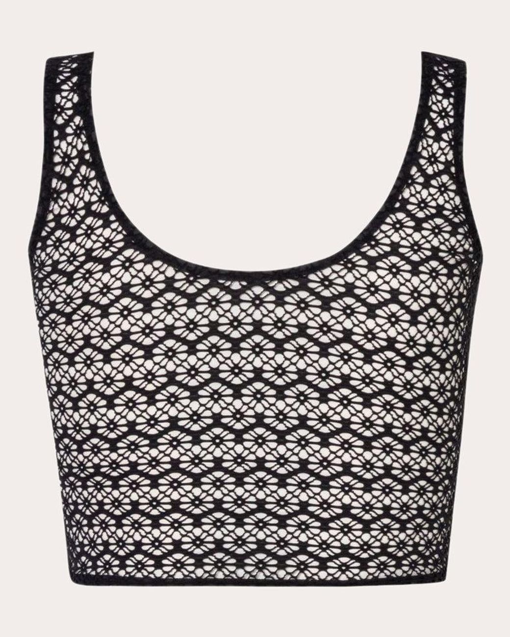 Verde Limon Sandro Floral Mesh Bikini Top in Black | Lyst
