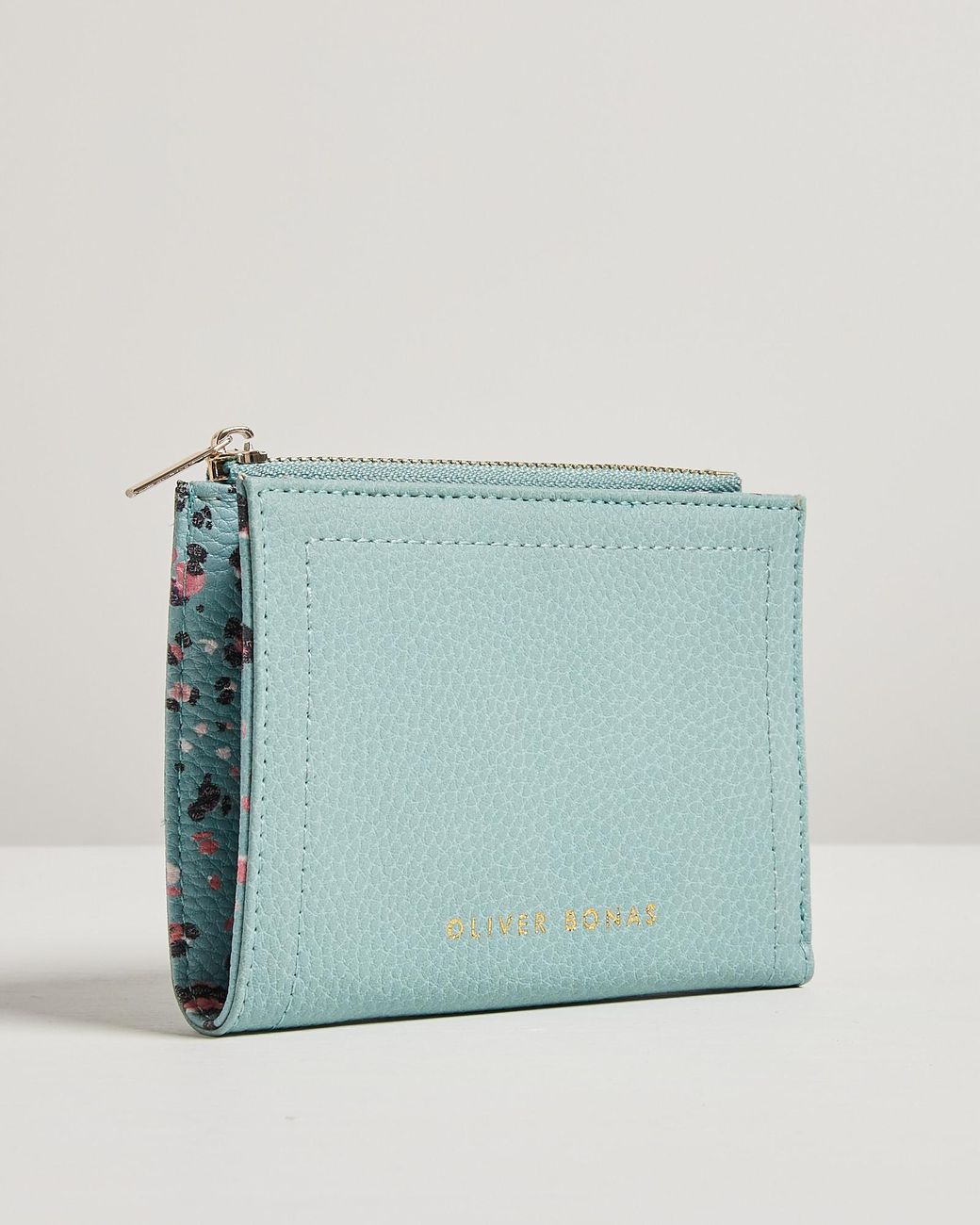Oliver Bonas Mina Leopard Print Mint Green Fold Over Wallet - Lyst