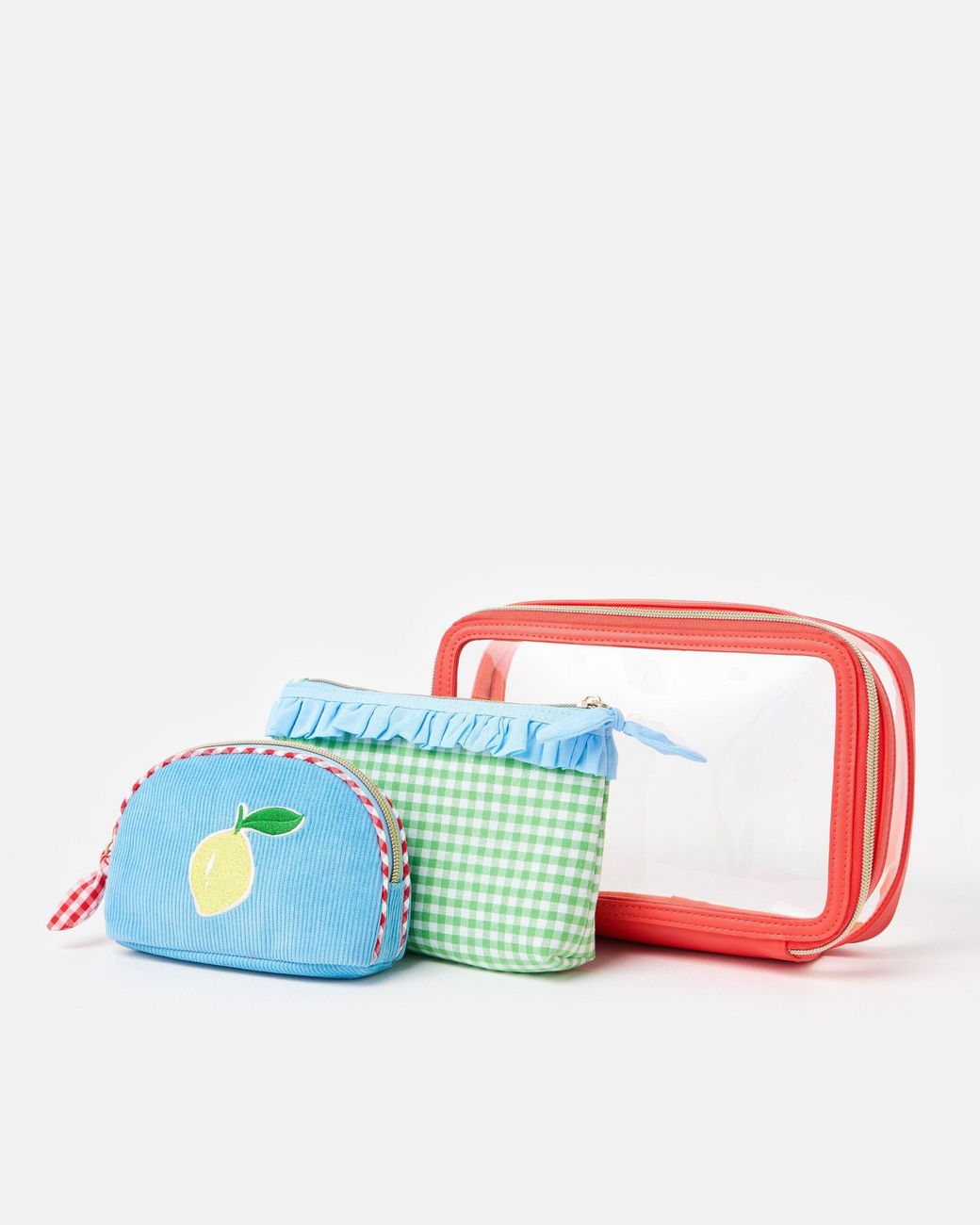 Oliver Bonas Green, Blue & Orange Wash Bags Set Of Three | Lyst UK