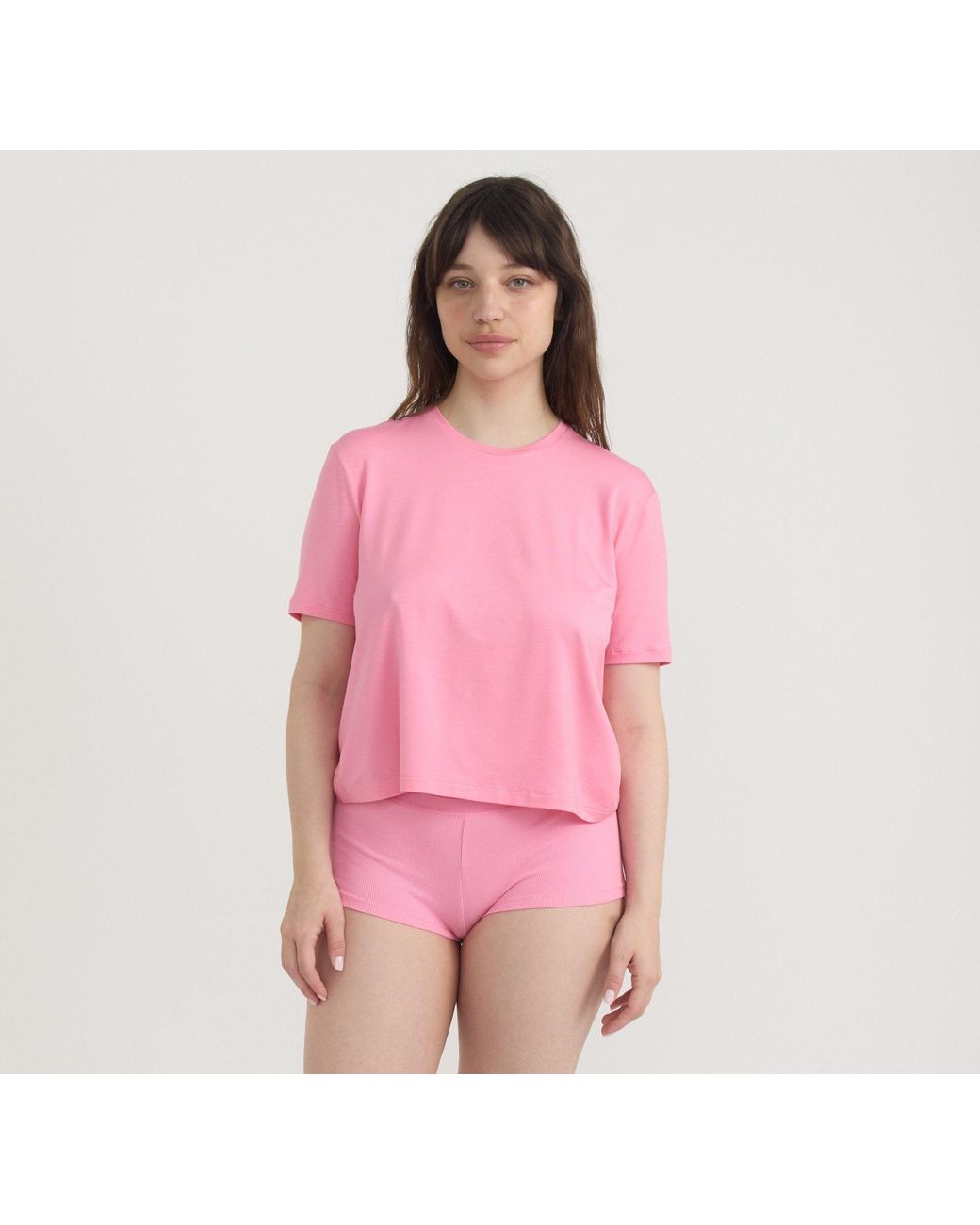 Organic Basics Soft Touch Boxy Tee in Pink | Lyst