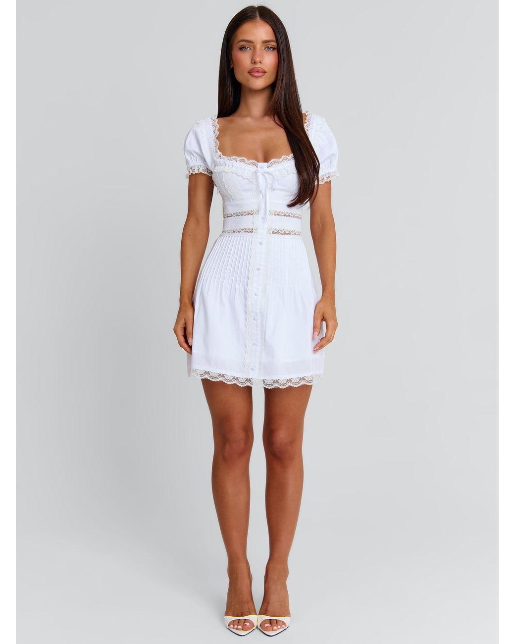 Outcast Nadiene Mini Dress in White | Lyst UK