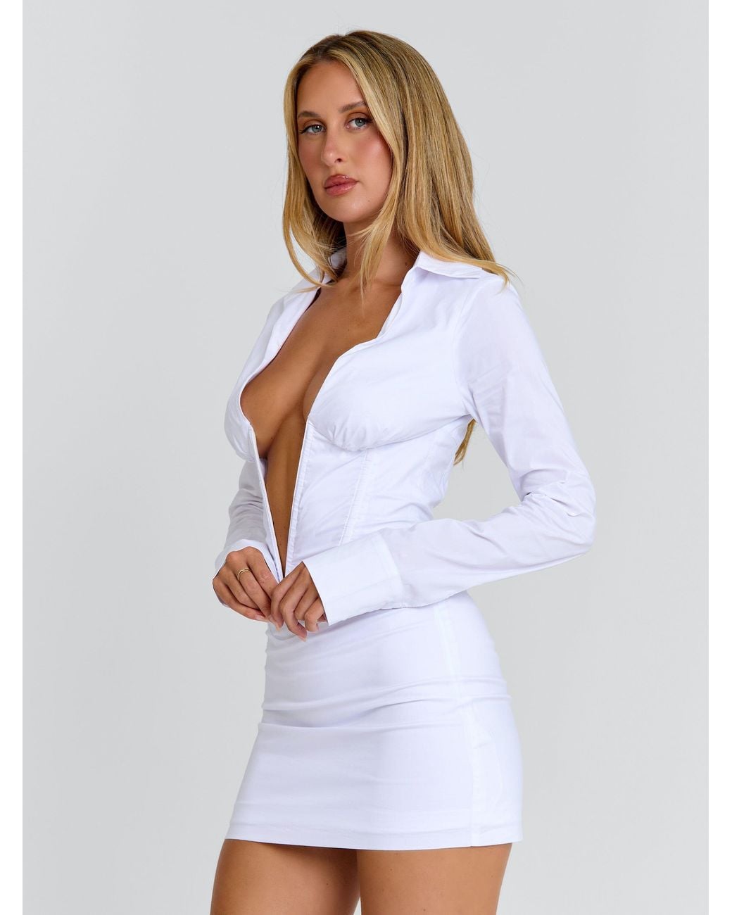 Outcast Elizabeth Mini Dress in White | Lyst