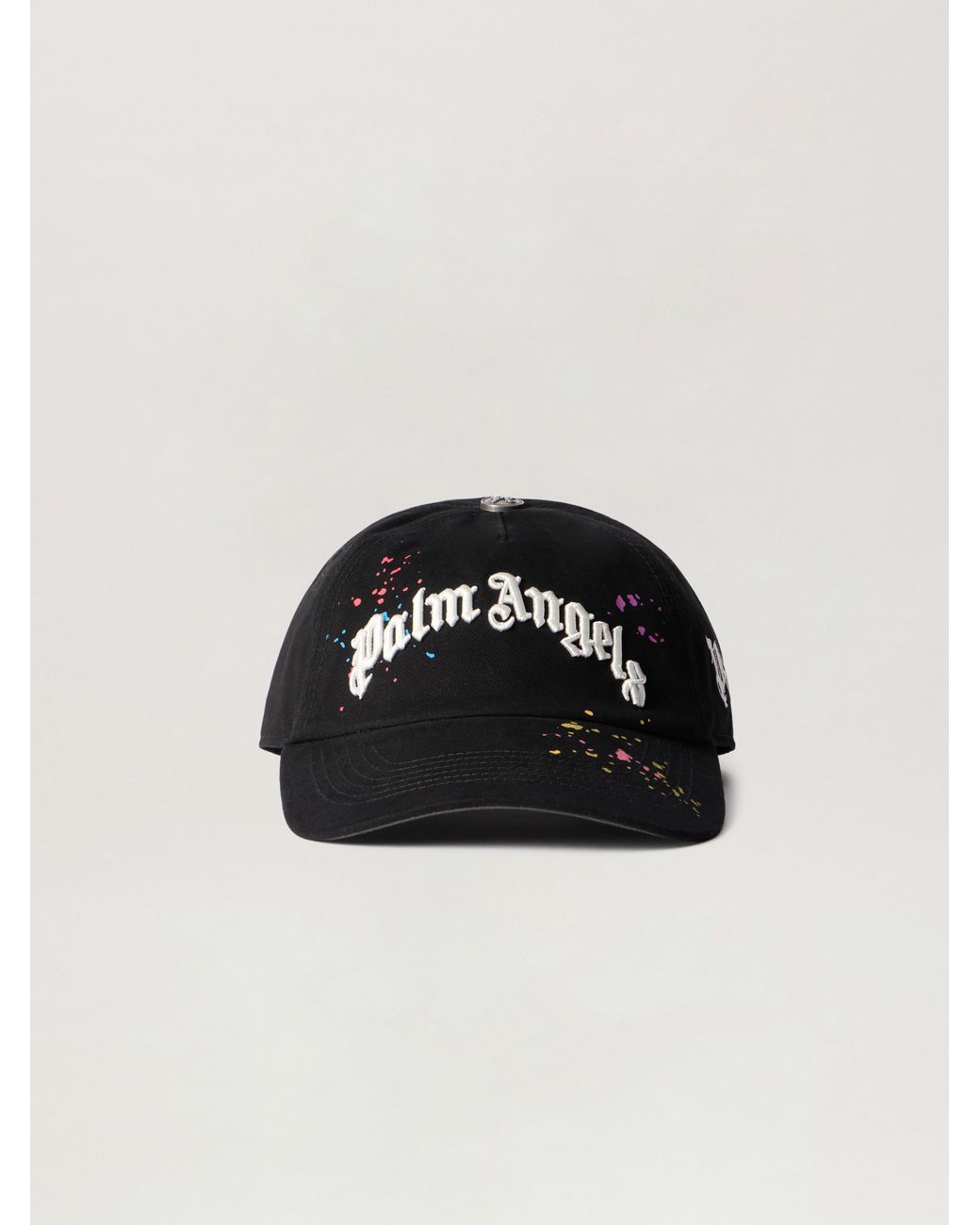 Palm Angels Curved Logo Painted Cap in Black for Men | Lyst
