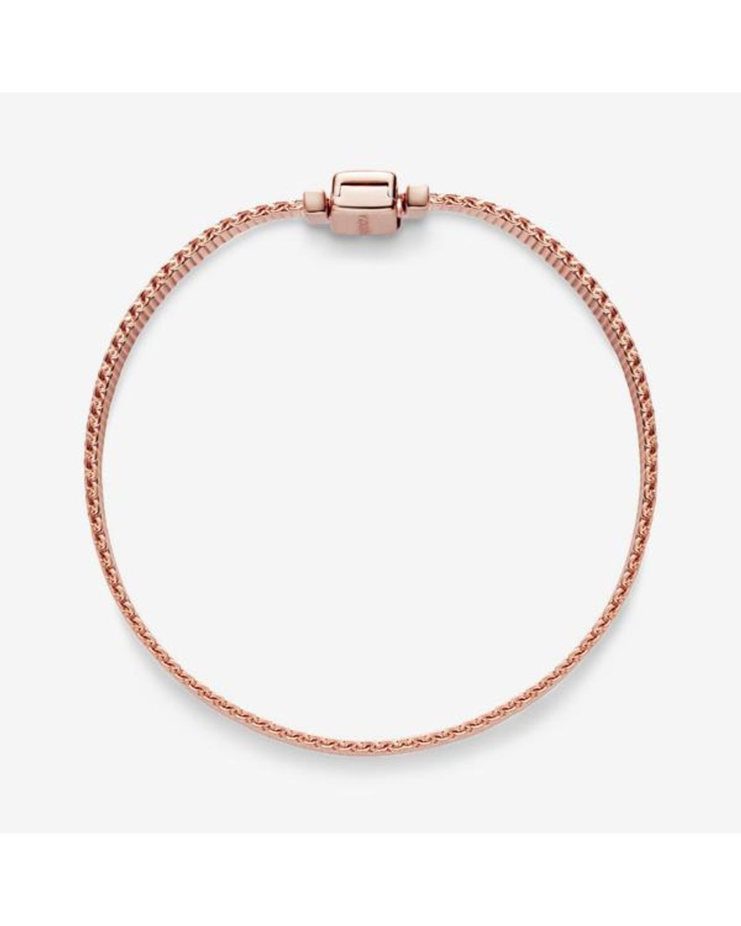 PANDORA Timeless 14k Rose Gold-plated Mesh Bracelet For Charms in Brown ...