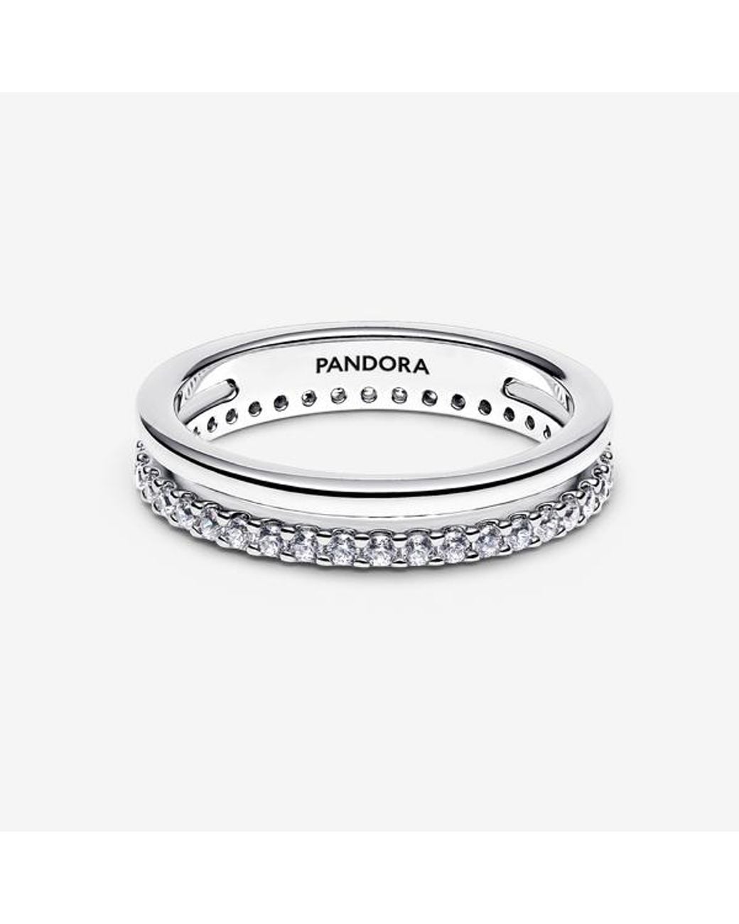 PANDORA Double Band Ring in Metallic | Lyst UK