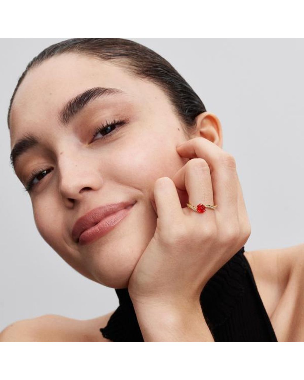 PANDORA Disney Beauty And The Beast Enchanted Rose Ring in Red | Lyst UK