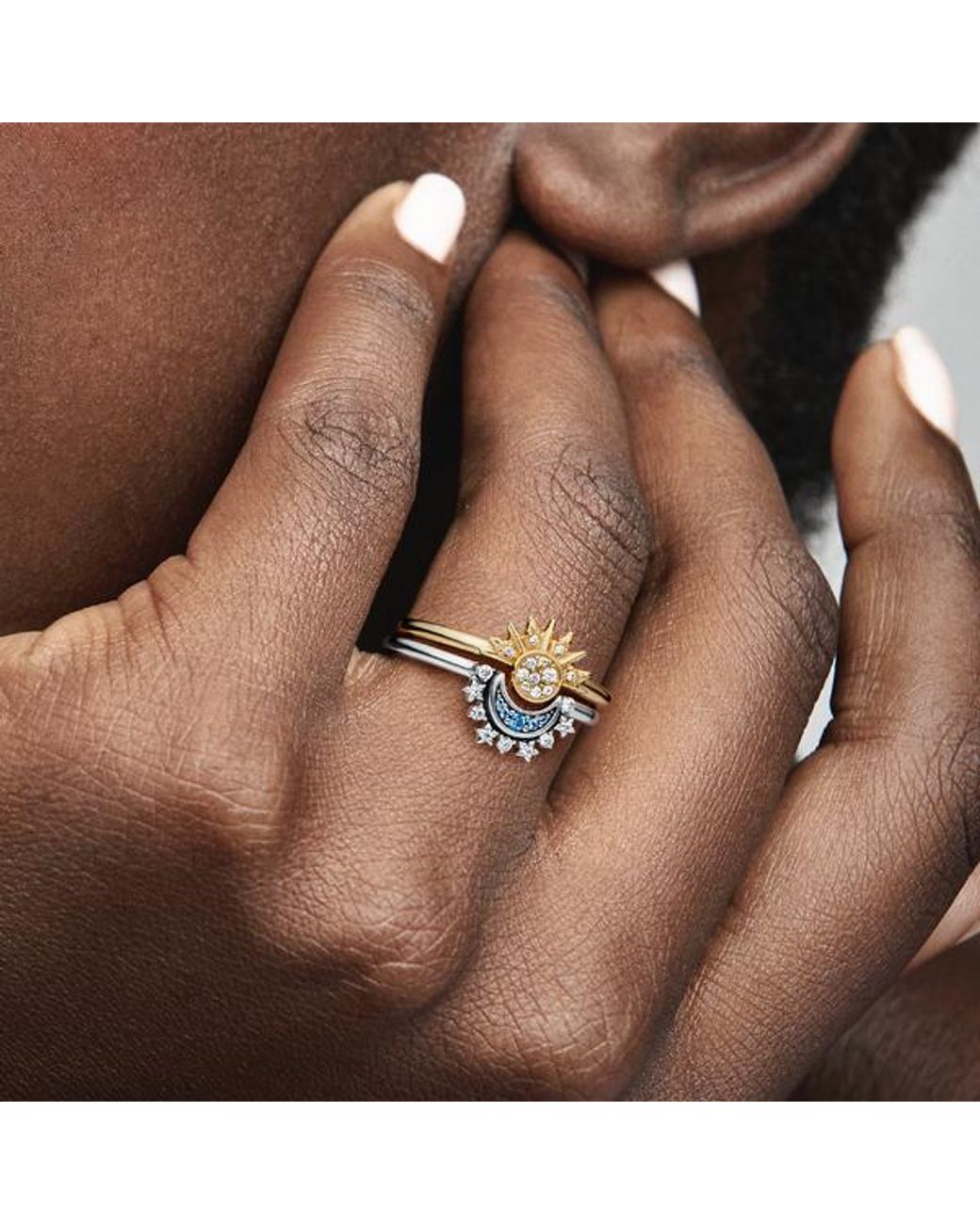 PANDORA Moments 162674c01 52 Celestial Sun Ring in Metallic Lyst UK