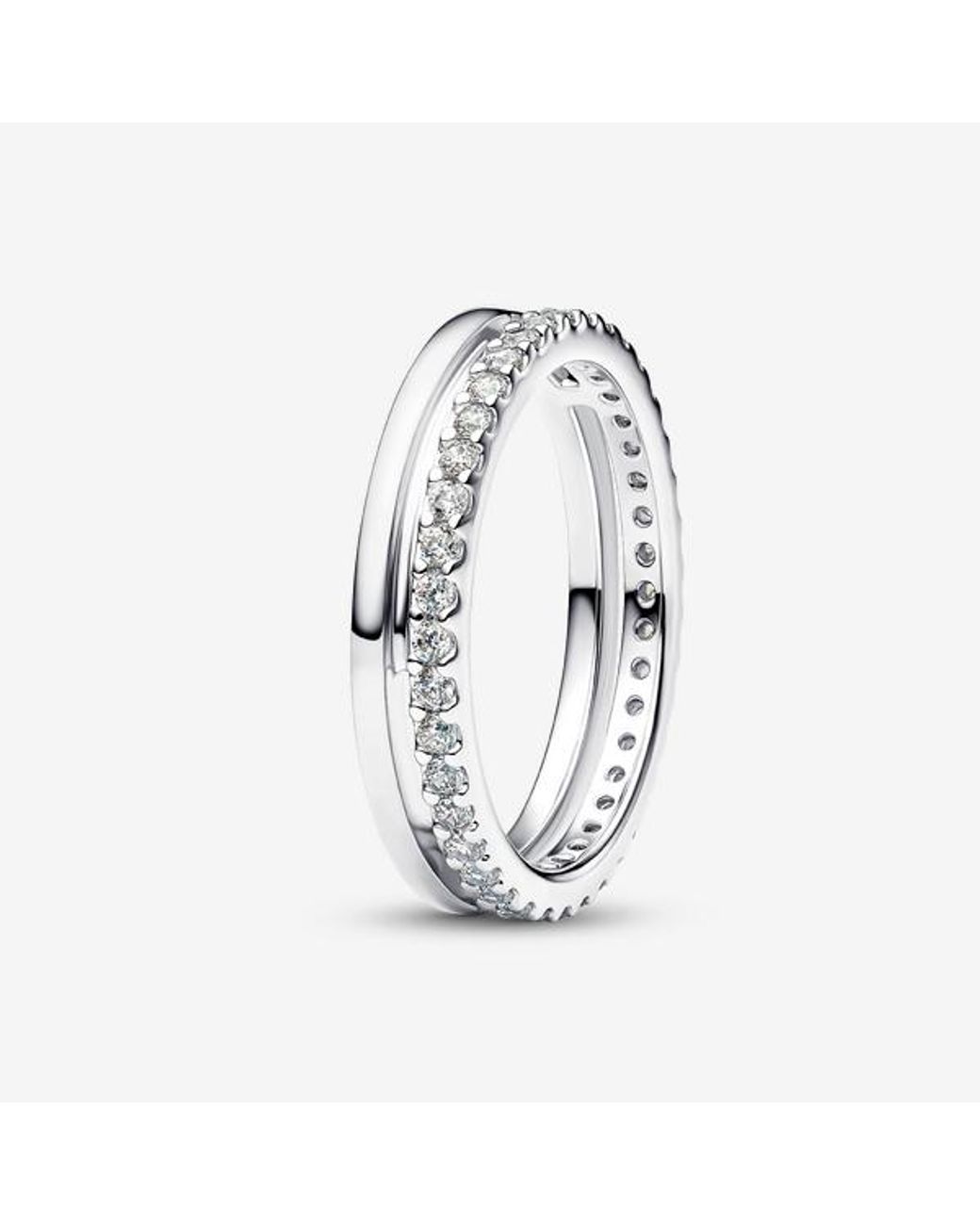 PANDORA Double Band Ring in Metallic | Lyst UK