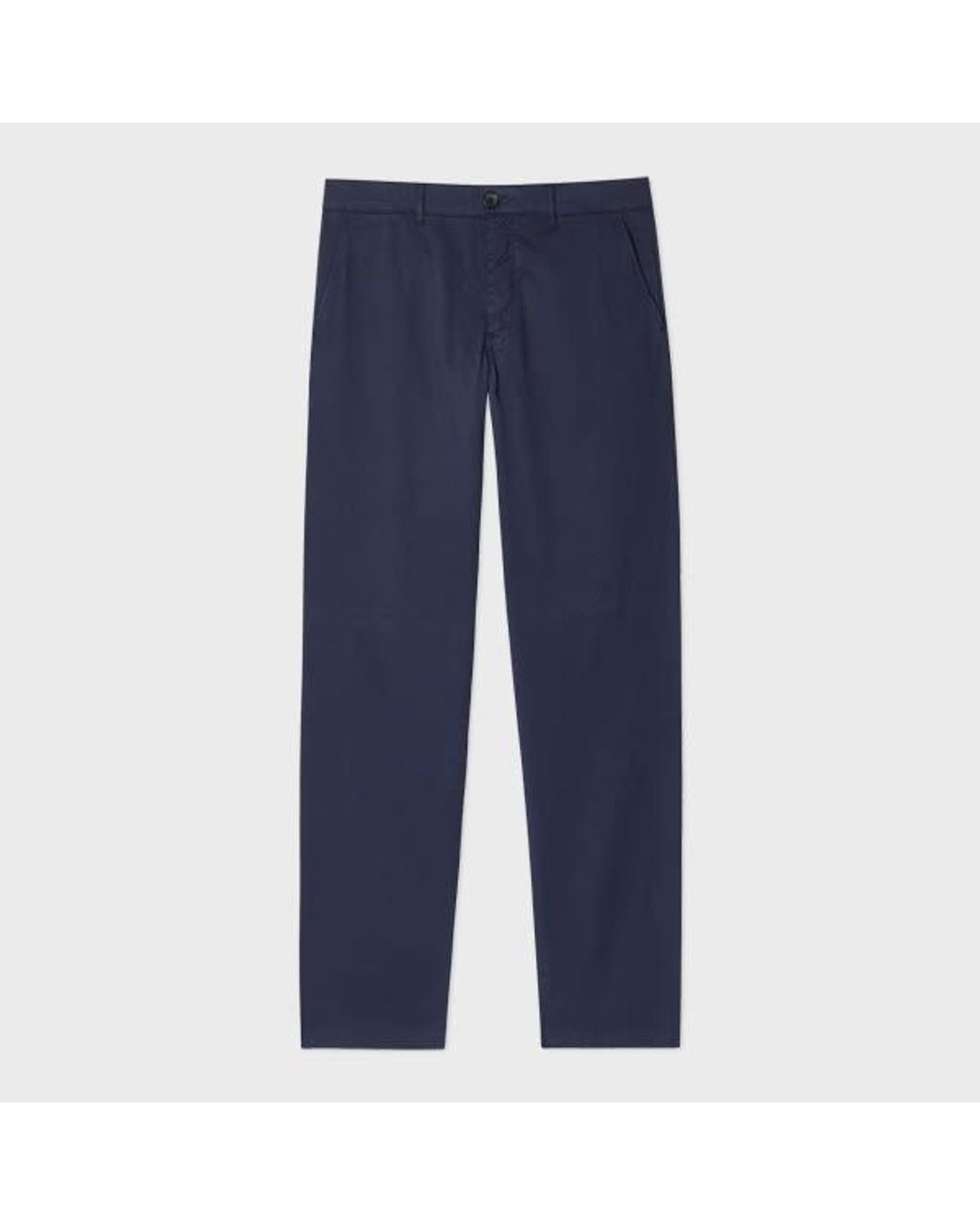 Paul Smith Tapered-Fit Dark Stretch-Cotton Chinos in Blue for Men | Lyst UK