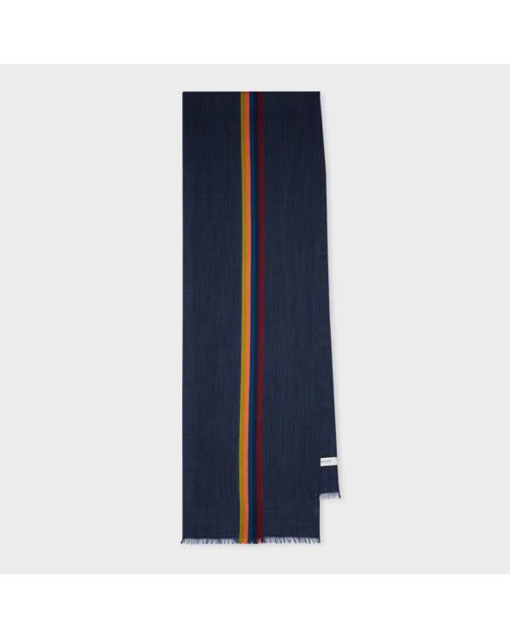 Paul Smith Dark 'Artist Stripe' Band Herringbone Wool-Blend Scarf in ...