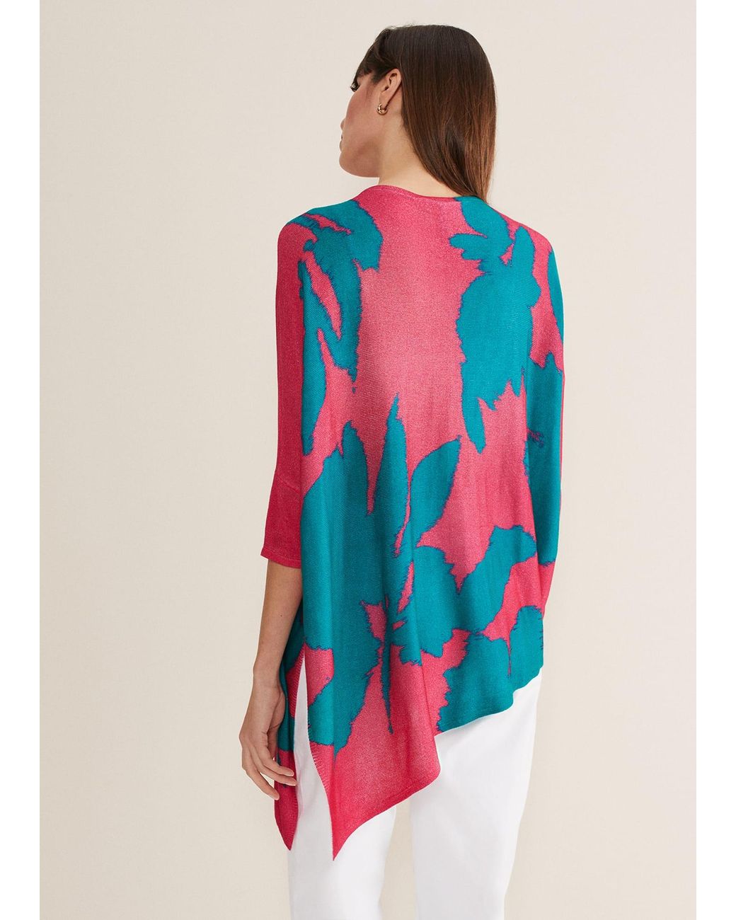Phase Eight Madison Printed Asymmetric Hem Jumper in Red | Lyst UK