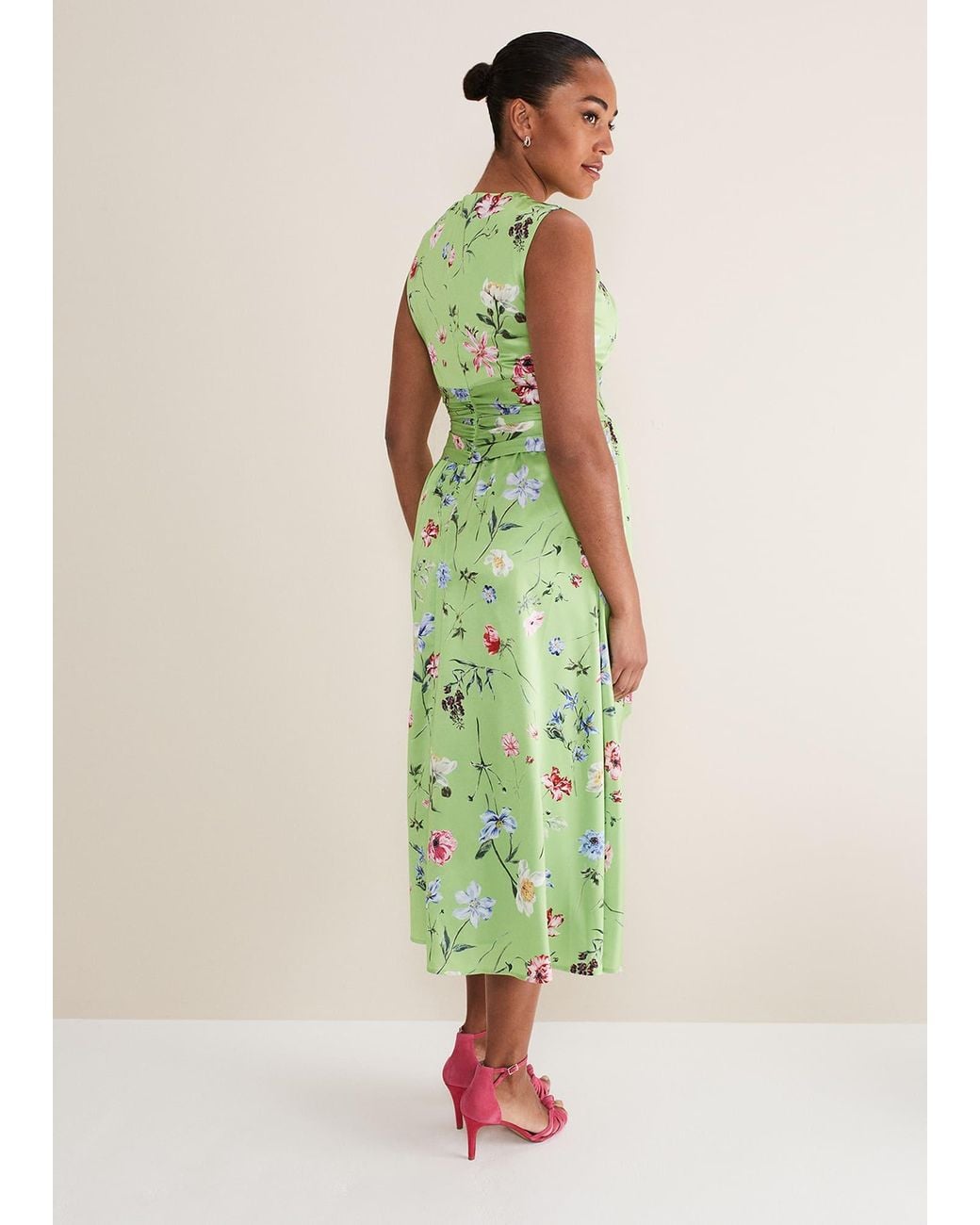 Phase Eight Corrin Floral Midi Dress in Green | Lyst UK