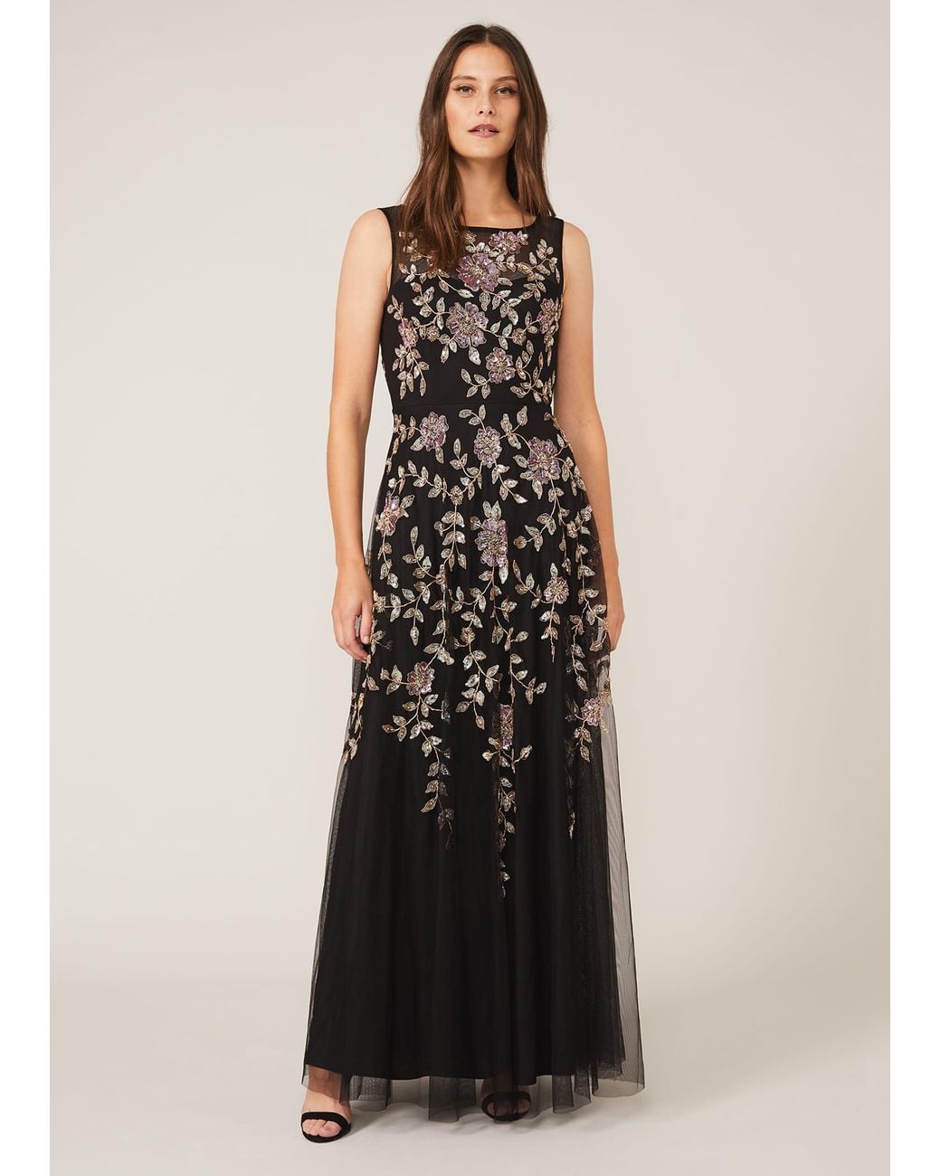 Phase Eight Jacqueline Embellished Tulle Dress in Black | Lyst UK