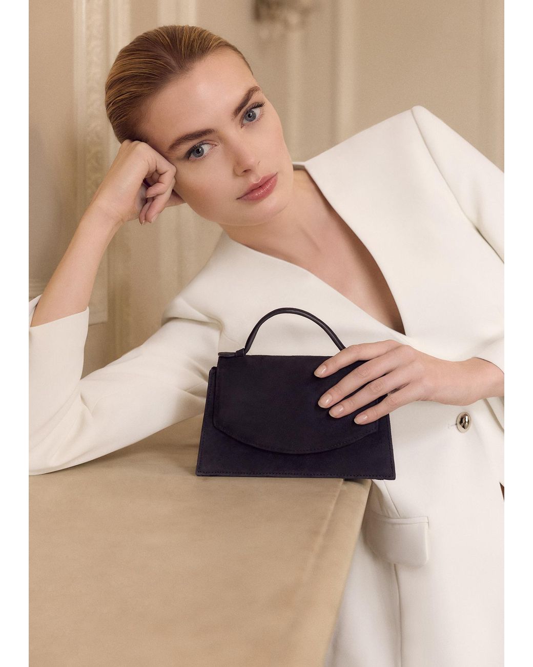 Phase Eight Suede Top Handle Bag in Blue | Lyst UK