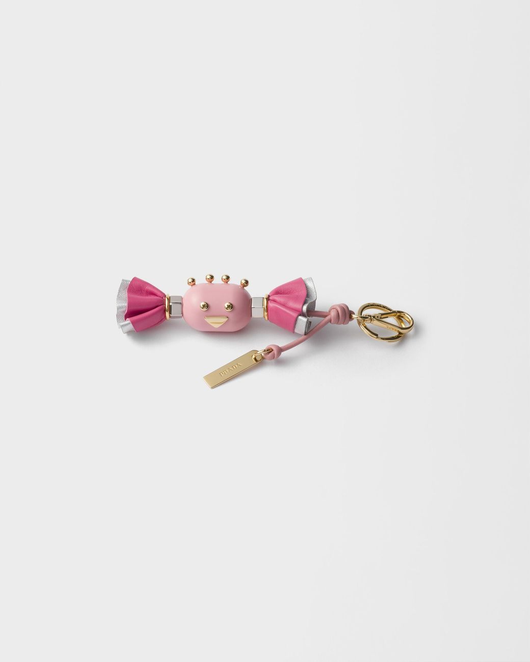 Prada Candy Plexiglas And Leather Key Ring Charm in Pink | Lyst UK