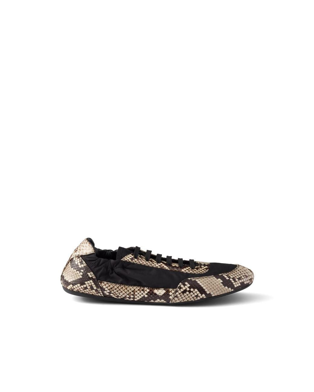 Prada Collapse Re-Nylon And Printed Ayers Leather Sneakers in White | Lyst
