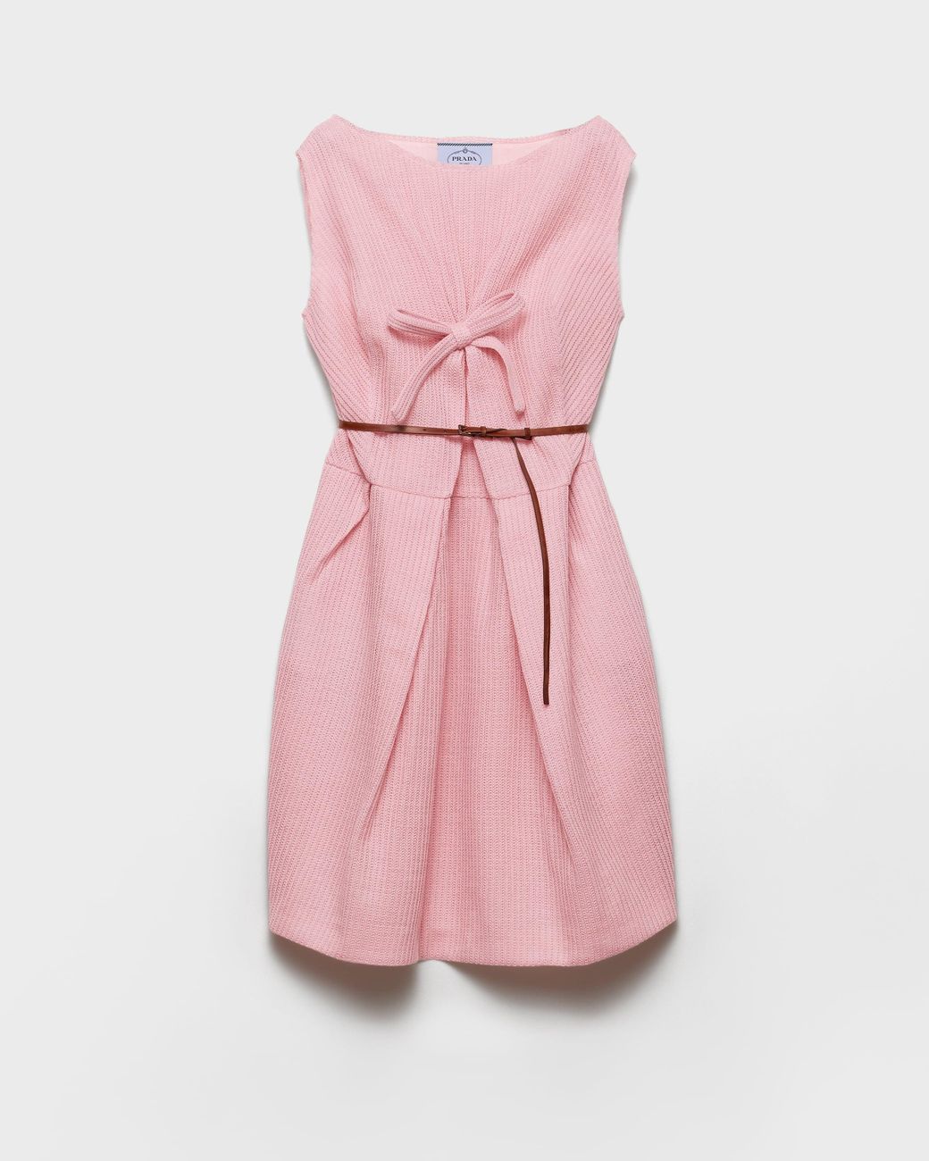 Prada Wool Knit Dress With Bow in Pink | Lyst UK