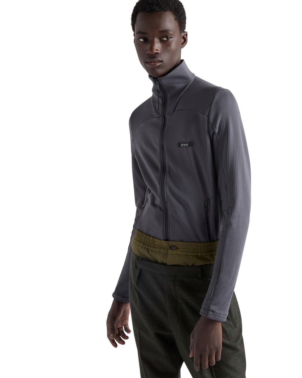 Prada Technical Fabric Blouson Jacket in Blue for Men | Lyst UK