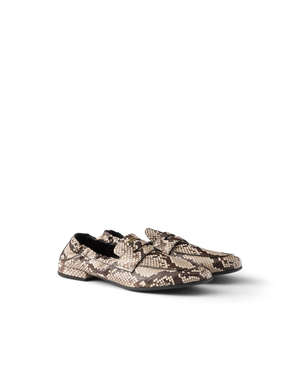 Prada Shuffle Printed Ayers Leather Loafers in White | Lyst