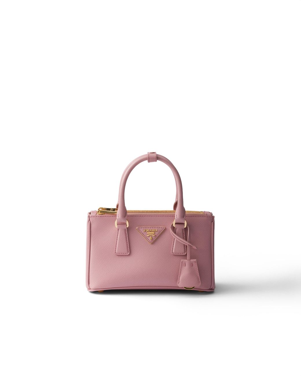 Prada Galleria Mini Saffiano Leather Bag in Pink | Lyst