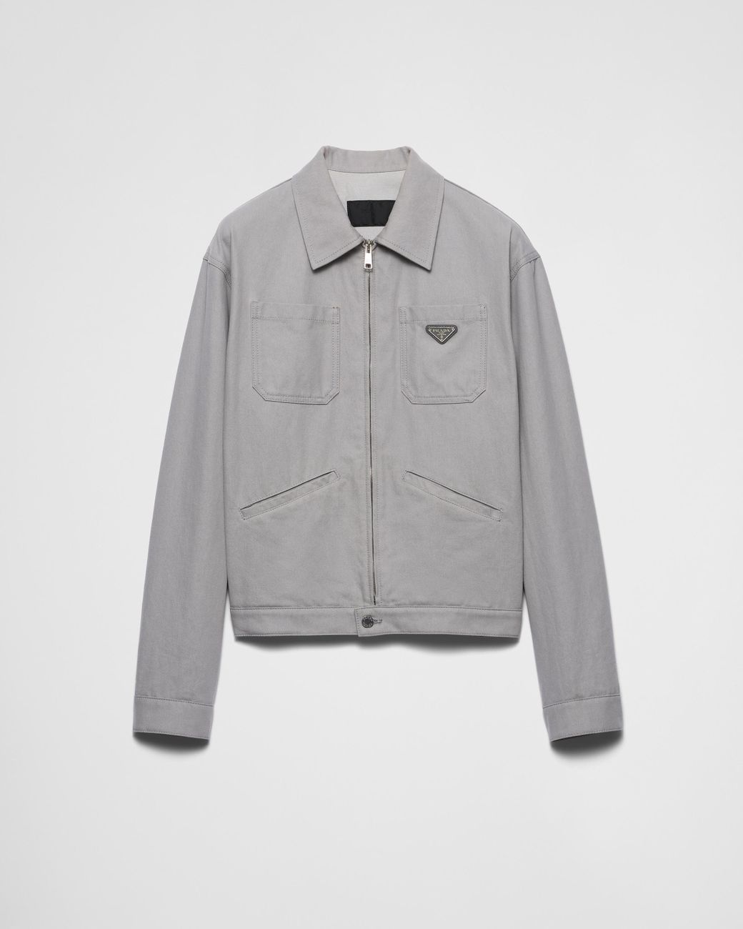 Prada Denim Blouson Jacket in Gray for Men | Lyst