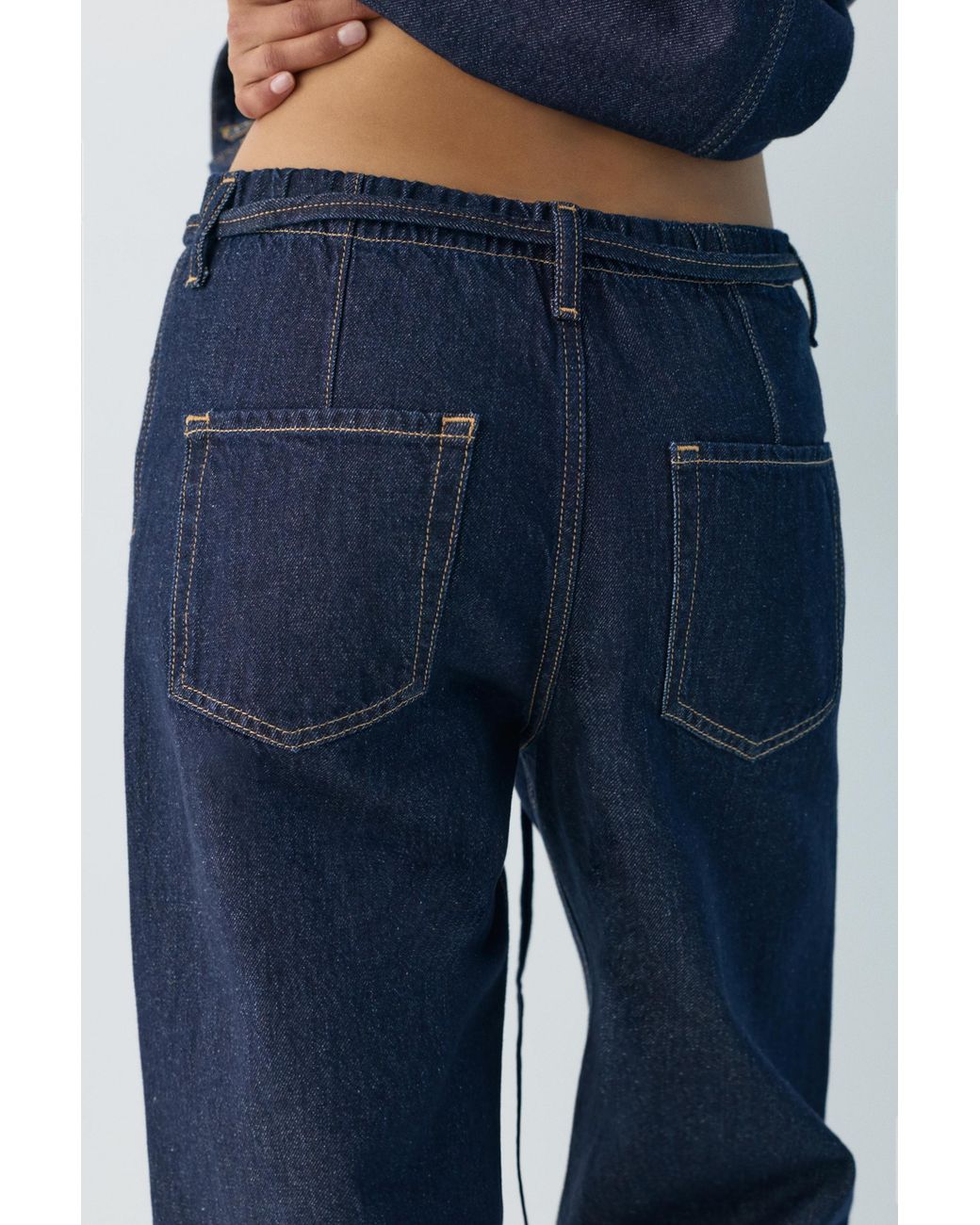 Pull&Bear Baggy Jeans With Drawstring in Blue | Lyst UK