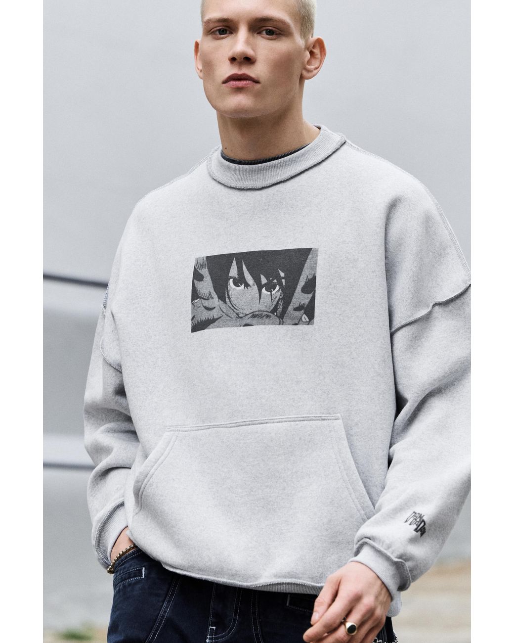 Pull&Bear Dan Da Dan Sweatshirt in Grey for Men | Lyst UK