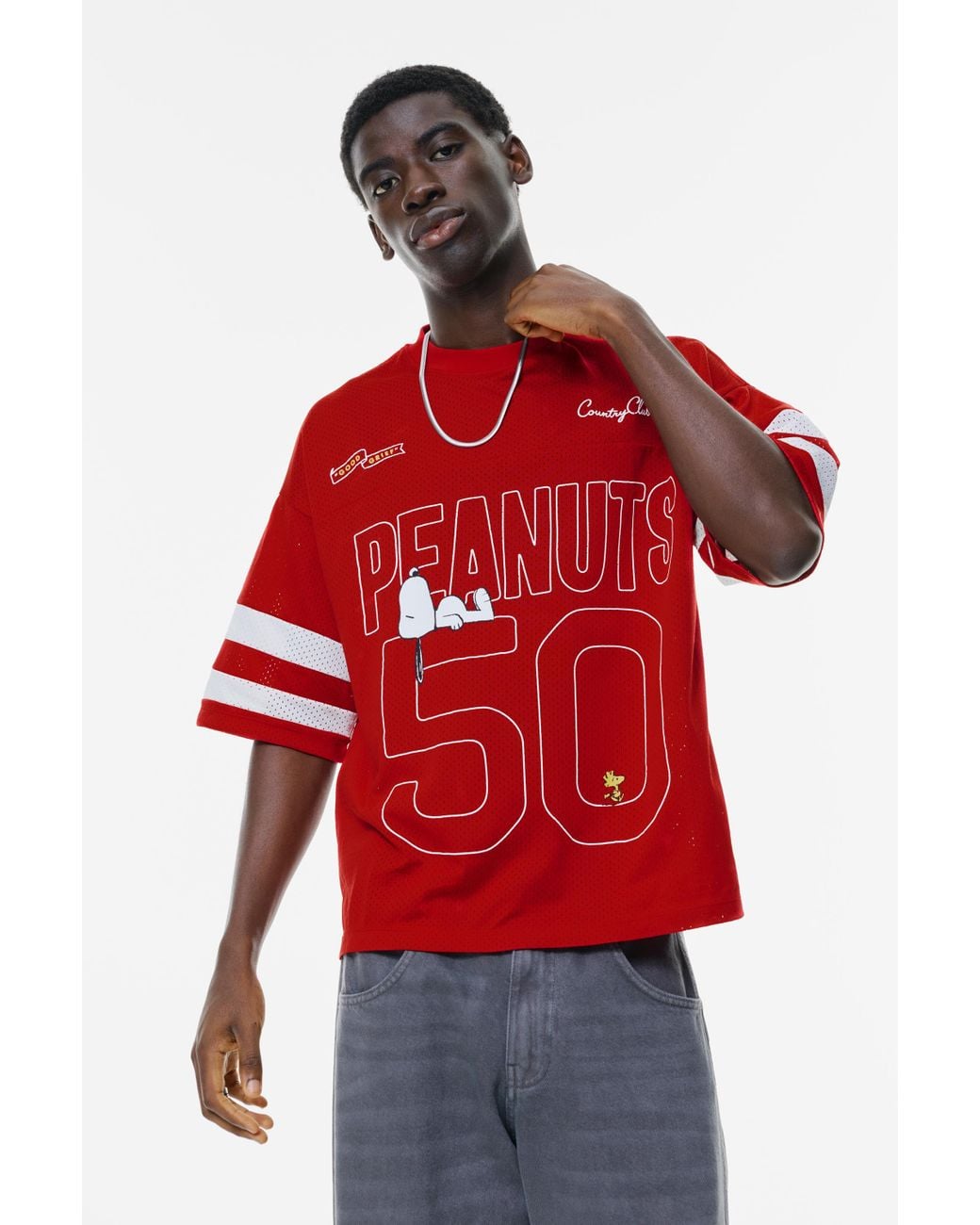 Pull&Bear Snoopy Mesh T-Shirt in Red for Men | Lyst UK