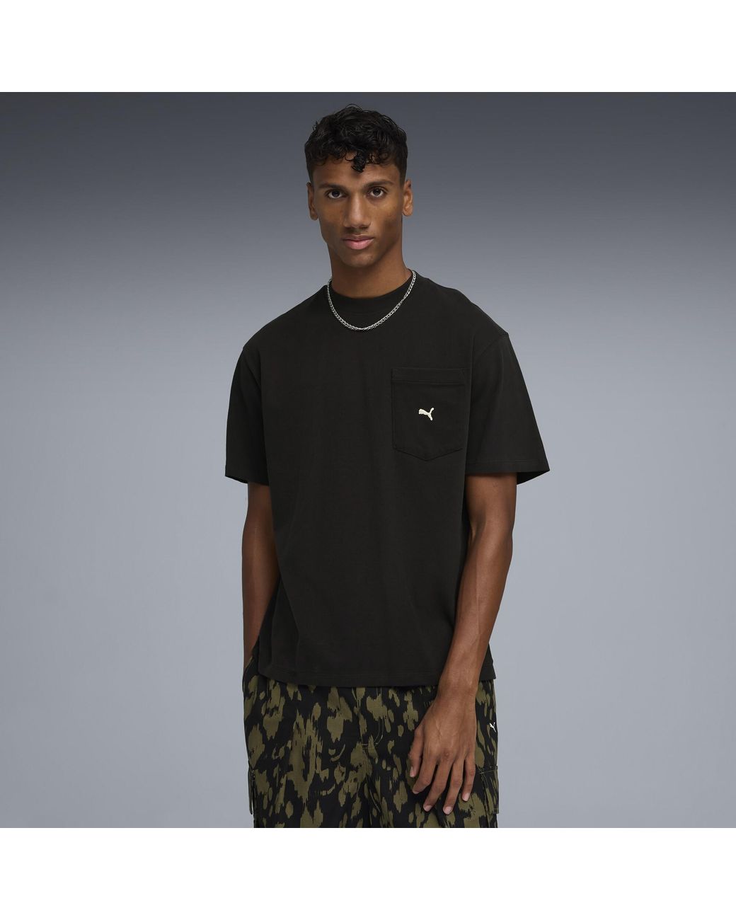 PUMA Select Essentials Pocket T-Shirt in Black for Men | Lyst