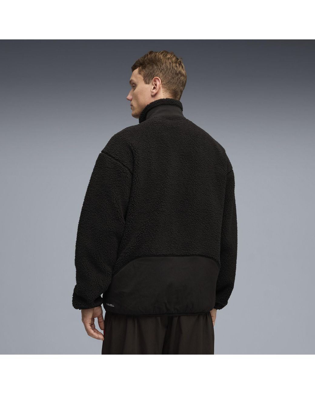 PUMA Ac Milan Tech Soft Tech Sherpa Jacket in Black for Men | Lyst UK