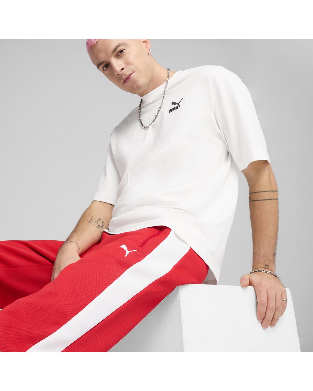 PUMA T7 Track Pants in Red for Men | Lyst