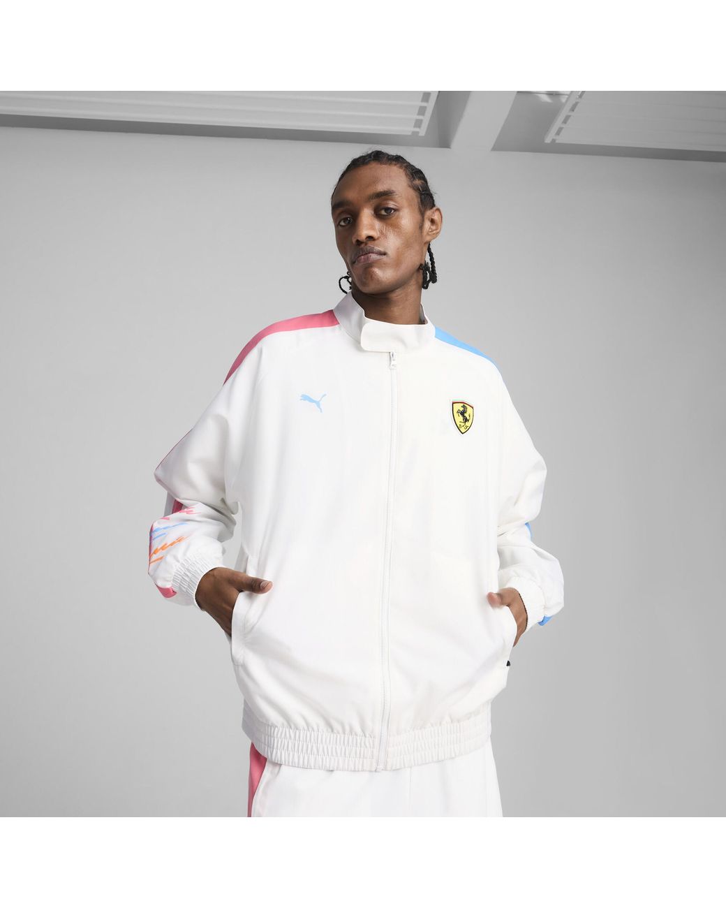 PUMA Scuderia Ferrari Miami Limited Edition T7 Track Jacket in White ...