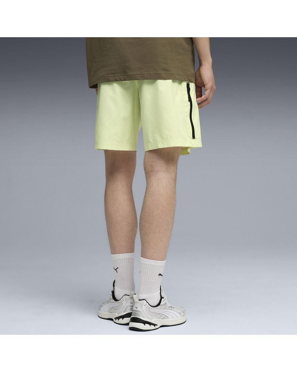 PUMA Tech Woven Cargo Shorts in Yellow for Men | Lyst