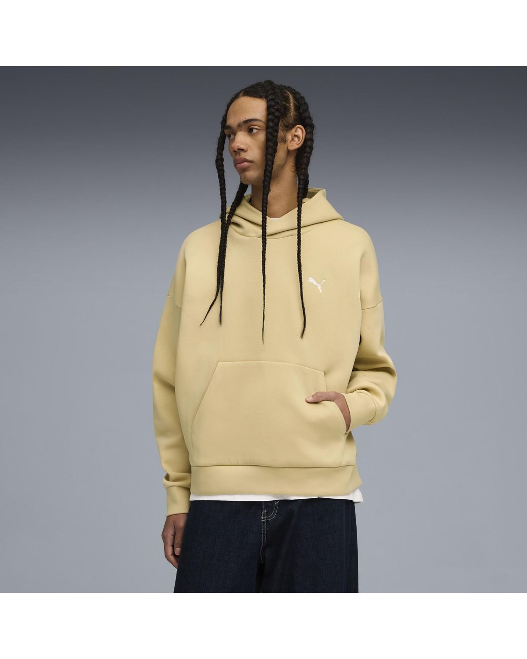 PUMA Wardrobe Essentials Boxy Hoodie in Natural for Men | Lyst