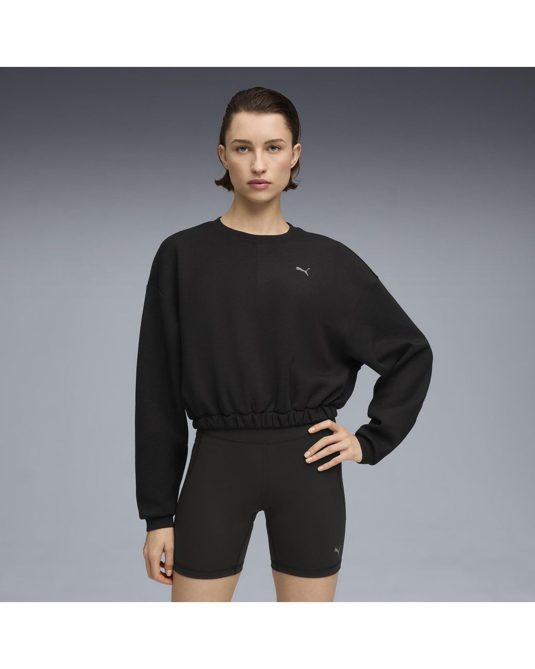 PUMA Cloudspun Ultra Soft Training Crew Sweatshirt in Black | Lyst