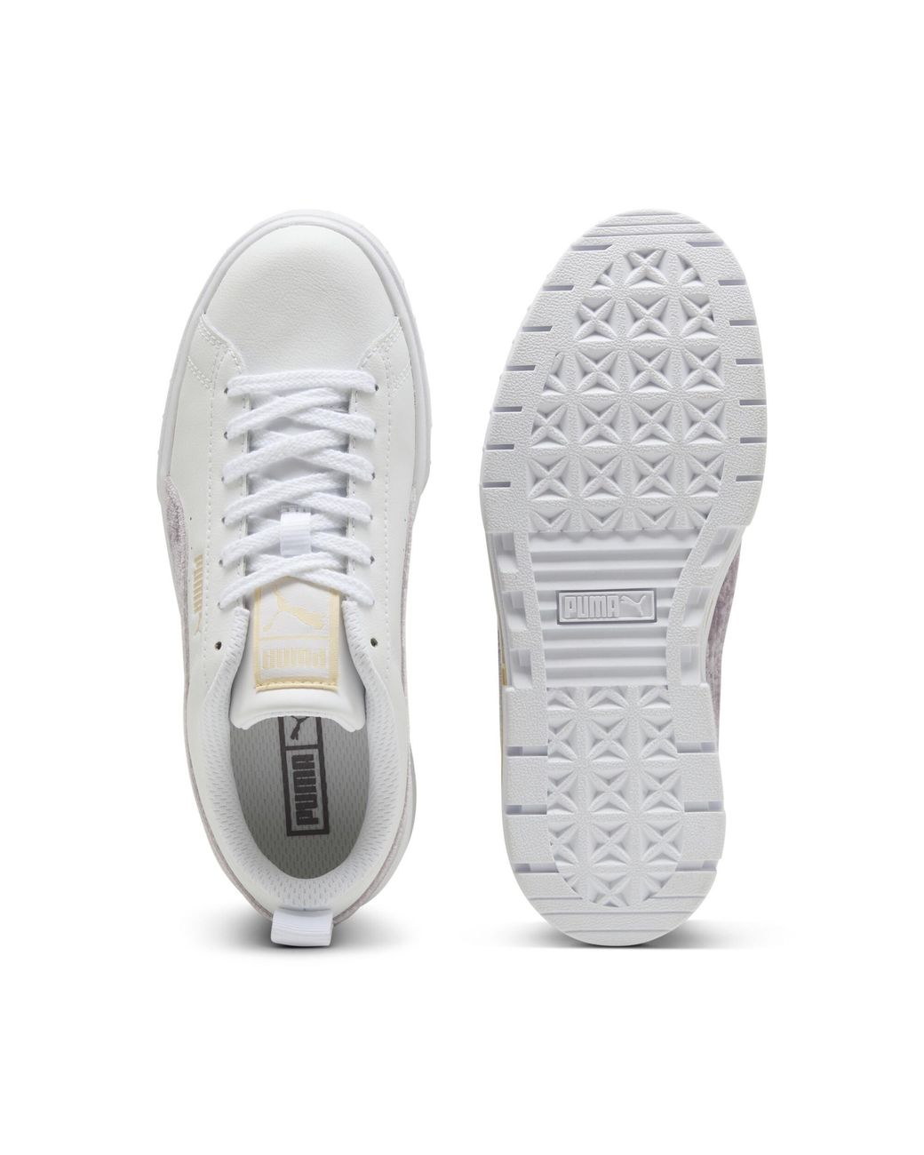 PUMA Mayze Velvet Dream Sneakers in White | Lyst UK