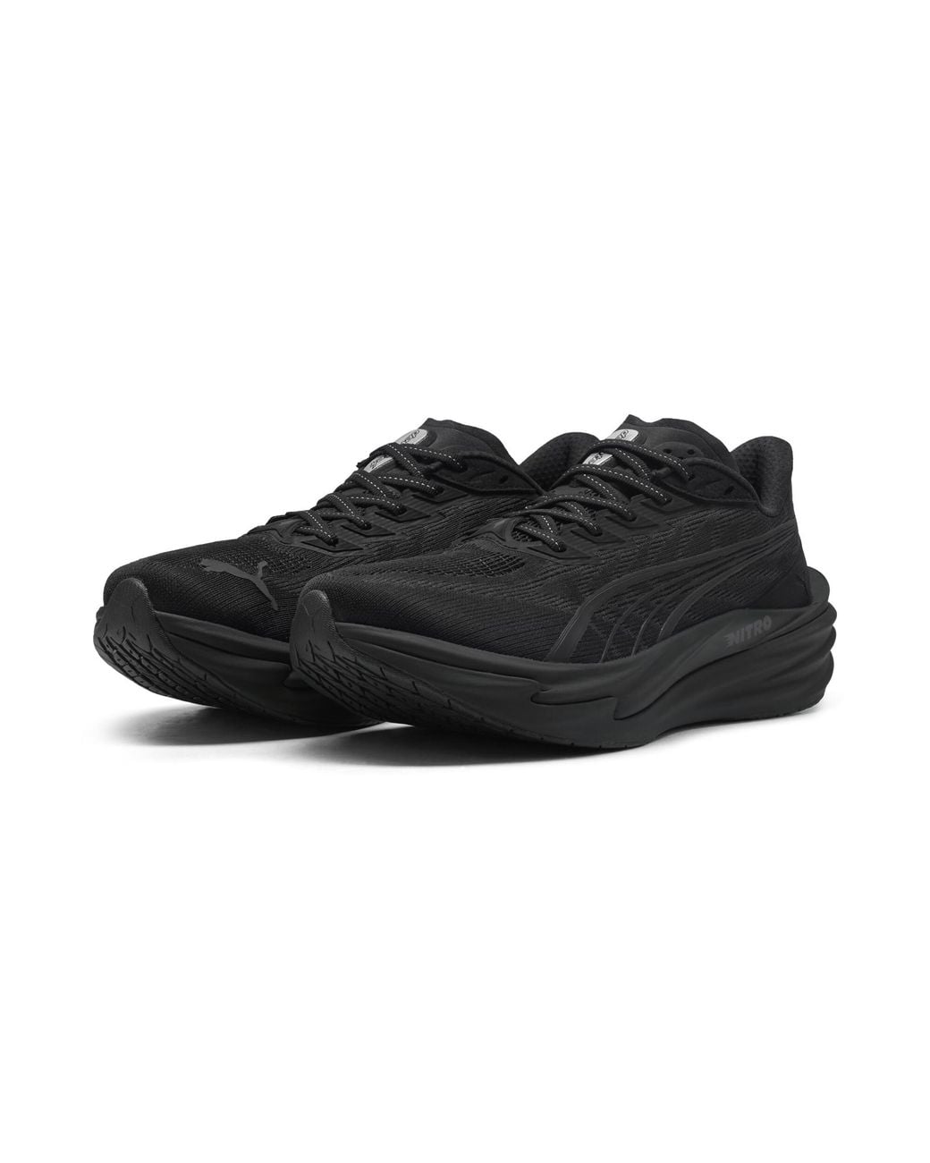 PUMA Deviate Nitroâ 4 Wide Road Running Shoes in Black for Men | Lyst
