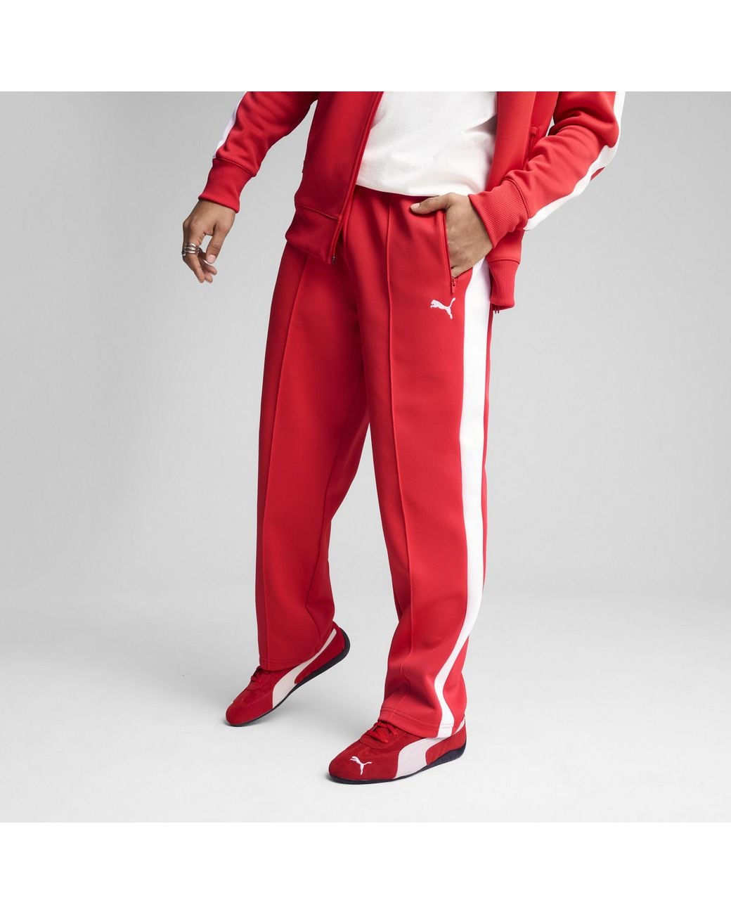 PUMA T7 Relaxed Track Pants in Red for Men | Lyst