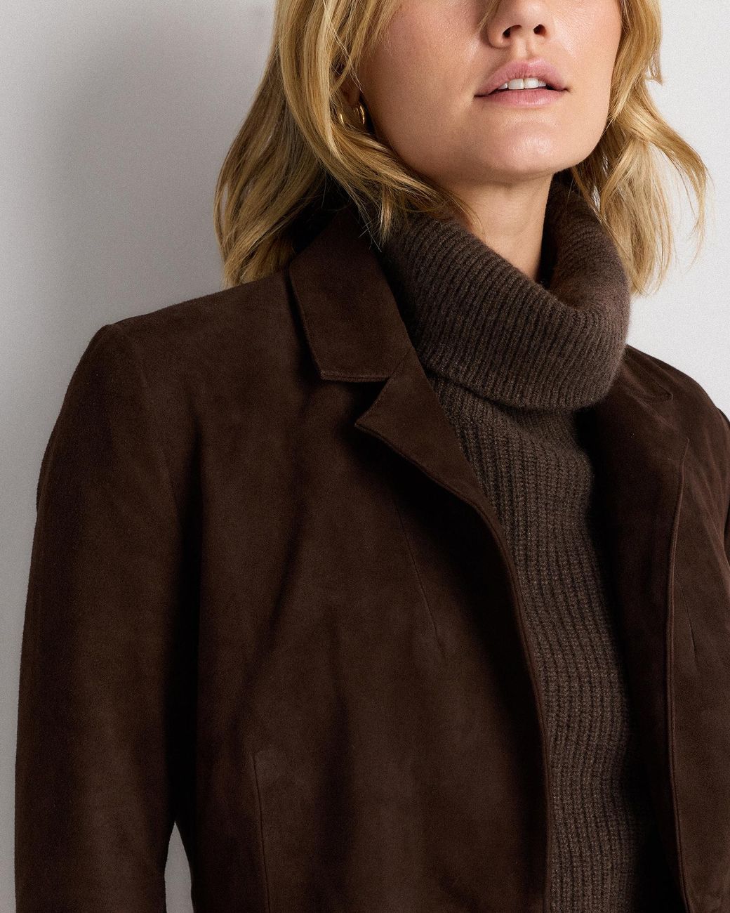 Quince 100% Suede Blazer, Suede Leather in Brown | Lyst